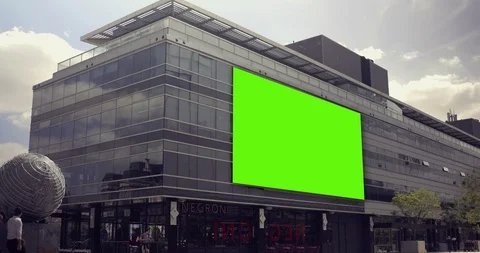Billboard Ad Mockup with Green Screen in... | Stock Video | Pond5