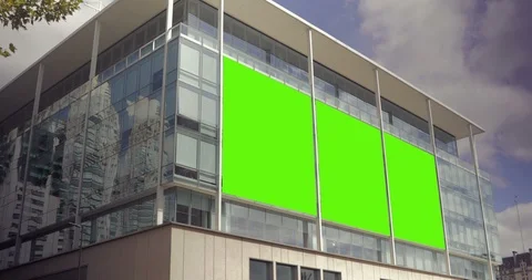 Billboard Ad Mockup with Green Screen in... | Stock Video | Pond5