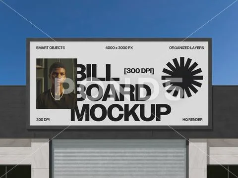 PSD Template: Billboard Building 3D Mockup #294304701