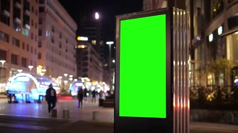 Billboard with a green screen on a backg... | Stock Video | Pond5