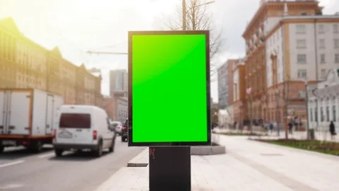 A Billboard with a Green Screen on a Bus... | Stock Video | Pond5