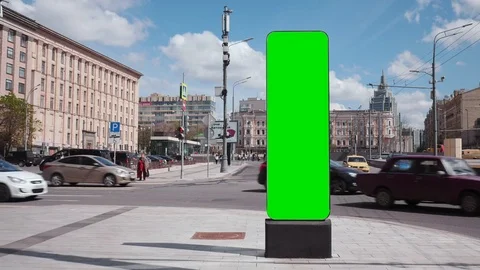 A Billboard with a Green Screen on a Bus... | Stock Video | Pond5