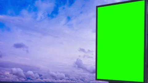 Billboard green screen on sky background | Stock Video | Pond5