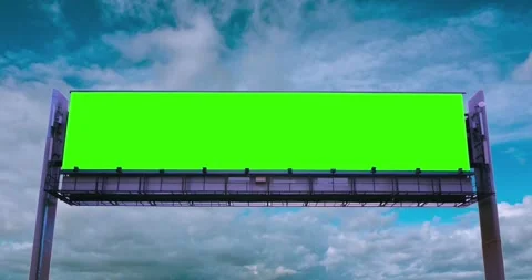 Billboard green screen on sky background... | Stock Video | Pond5