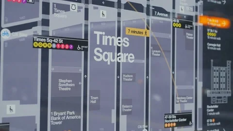 Billboard with a map of Times Square | Stock Video | Pond5