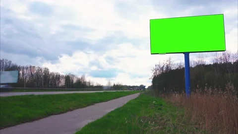 Billboard poster with green screen and t... | Stock Video | Pond5