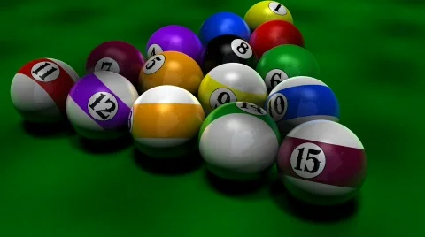 Billiard Balls on Pool Table Animation | Stock Video | Pond5