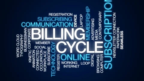 Billing cycle animated word cloud. Kinet... | Stock Video | Pond5
