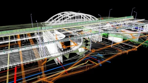 The BIM model of the object of transport... | Stock Video | Pond5
