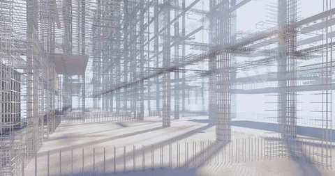 BIM model of reinforcement frame of the ... | Stock Video | Pond5