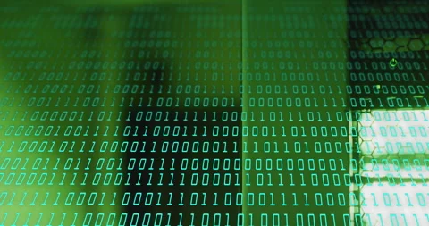 Binary code animation over shadowy figur... | Stock Video | Pond5