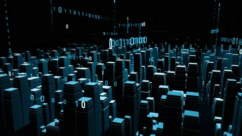 Binary code in cyberspace. Digital trans... | Stock Video | Pond5