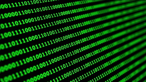 Binary code green digits move at black a... | Stock Video | Pond5