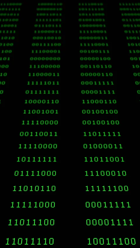 Binary code green digits move at black a... | Stock Video | Pond5