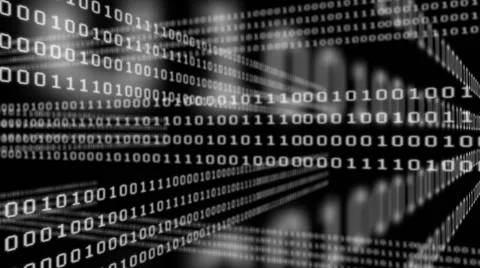 Binary code grid on black background | Stock Video | Pond5