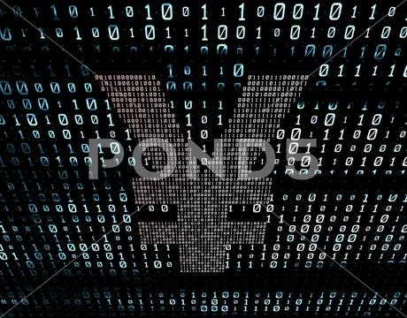 Binary code network matrix, RMB, data transmission and storage: Graphic #131155601