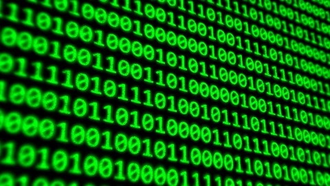 Binary Code Program Digits on Dark Compu... | Stock Video | Pond5