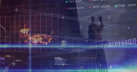 Binary code scrolling and scanlines swee... | Stock Video | Pond5