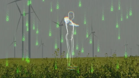 Binary code starting wireframe avatar ro... | Stock Video | Pond5