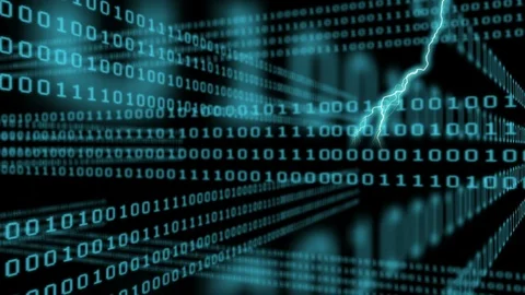 Binary codes and lightning | Stock Video | Pond5