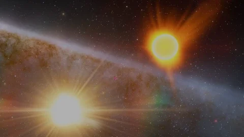 Binary Star System Two Suns | Stock Video | Pond5