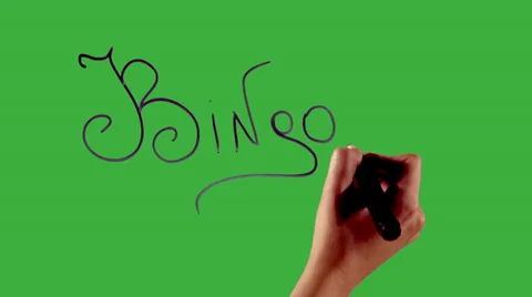 bingo - Hand writing on green screen | Stock Video | Pond5