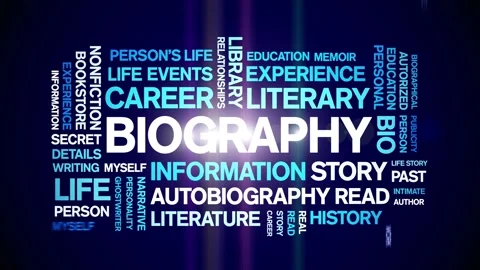 Biography animated word cloud,animation ... | Stock Video | Pond5