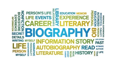 Biography animated word cloud,animation ... | Stock Video | Pond5