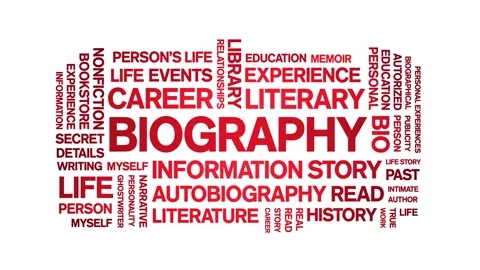Biography animated word cloud,animation ... | Stock Video | Pond5