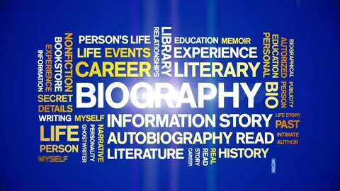 Biography animated word cloud,animation ... | Stock Video | Pond5