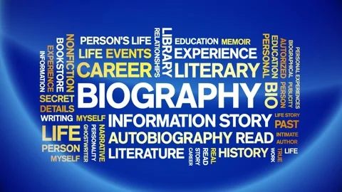 Biography animated word cloud,animation ... | Stock Video | Pond5
