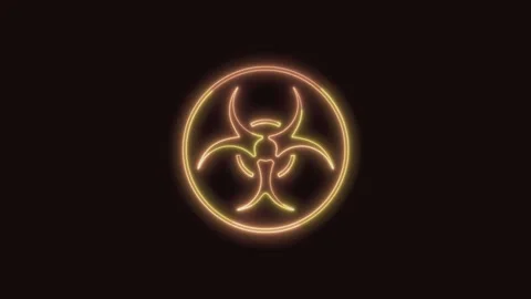 Biohazard Icon Neon Seamless Loop with B... | Stock Video | Pond5