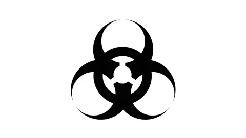 Biohazard Symbol Animation on White Back... | Stock Video | Pond5