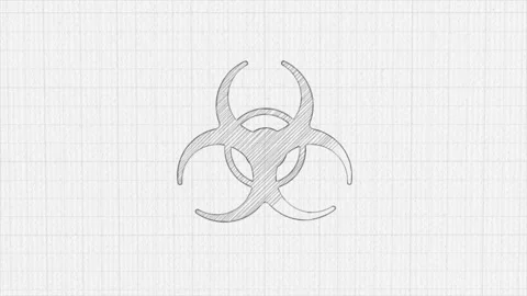 Biohazard symbol icon with color drawing... | Stock Video | Pond5