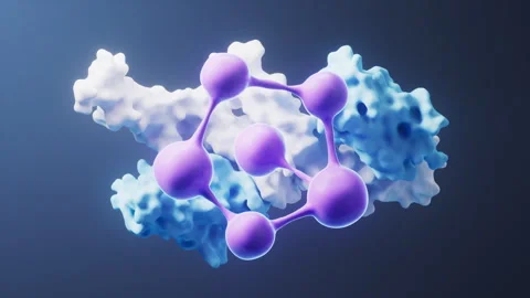 Biological protein and molecule, 3d rend... | Stock Video | Pond5