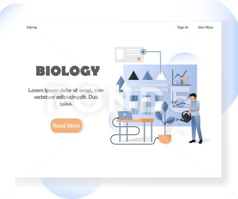 Biology vector website landing page design template: Royalty Free ...
