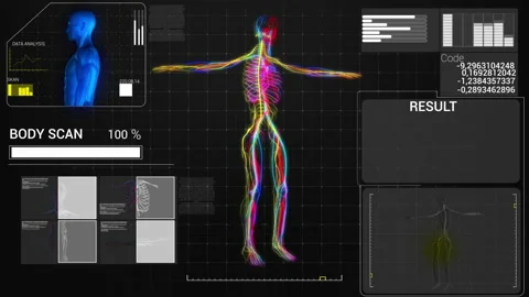 Biometric Scan of Human Body. Medical Di... | Stock Video | Pond5