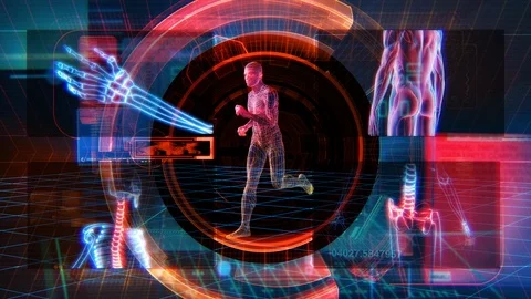 Bionic Tech 3D Human Anatomy Man Running... | Stock Video | Pond5