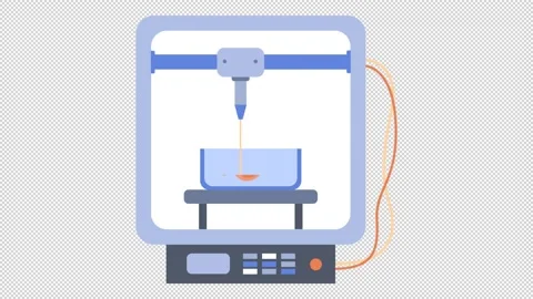 Bioprinter printing stomach 2D animation | Stock Video | Pond5