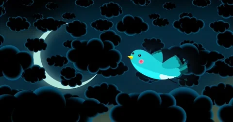 Bird blue cartoon animation character is... | Stock Video | Pond5
