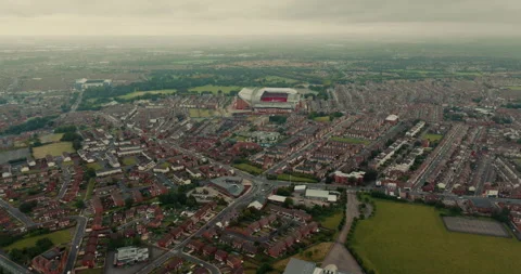 Bird'-eye perspective of Liverpool's fam... | Stock Video | Pond5