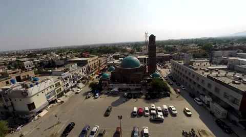 Bird eye view of Mosque in the market F-... | Stock Video | Pond5