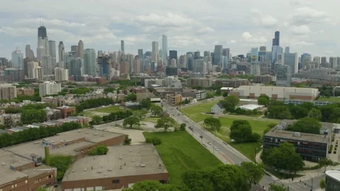 Birds Eye Aerial View, Chicago Skyline o... | Stock Video | Pond5