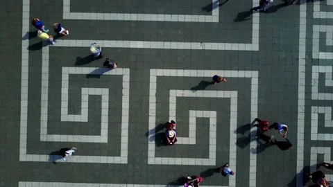 Bird's eye rising and spinning shot of p... | Stock Video | Pond5