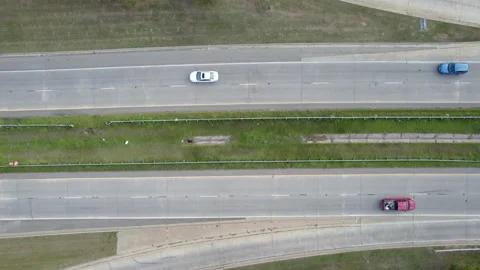 Birds eye view of an american highway, c... | Stock Video | Pond5