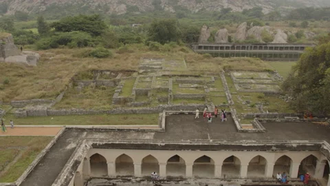 Birds eye view of an ancient fort | Stock Video | Pond5