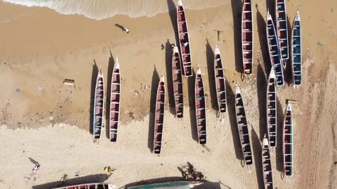 Bird's eye view of the beach of Kayar (S... | Stock Video | Pond5