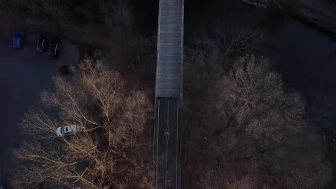 Bird's eye view of a bicycle walking pat... | Stock Video | Pond5