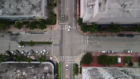 Bird's-Eye View of Busy Intersection wit... | Stock Video | Pond5