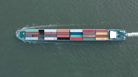 Bird's Eye View of a Cargo Shipping Cont... | Stock Video | Pond5